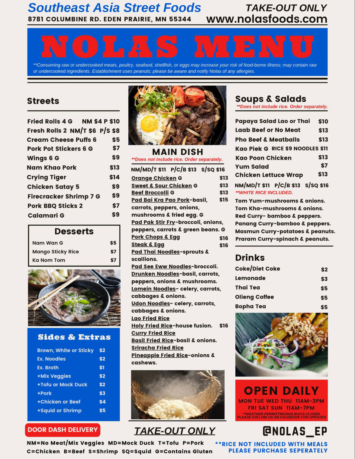 Modern Asian Eatery | Menu | www.nolasfoods.com